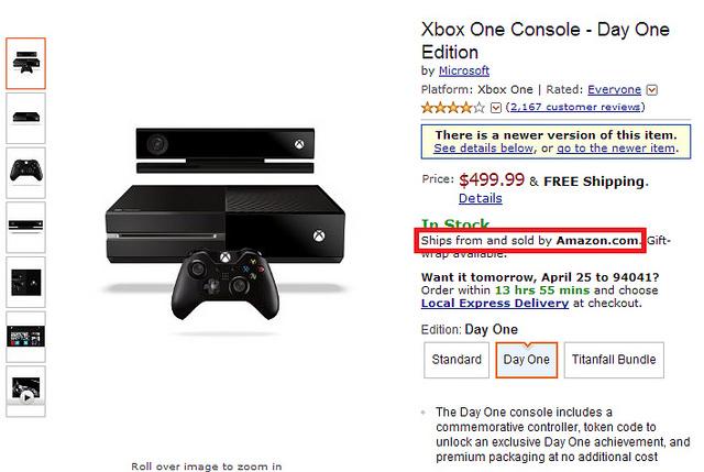 Xbox One Day One Edition Back in Stock on Amazon
