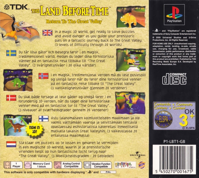 The Land Before Time: Return to the Great Valley for PlayStation ...